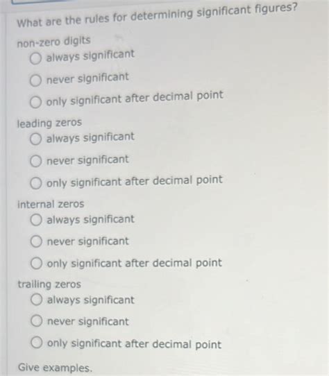 solved what are the rules for determining significant figures non