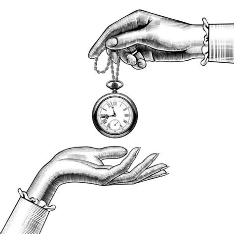 40 Hand Holding Pocket Watch Stock Illustrations Royalty Free Vector