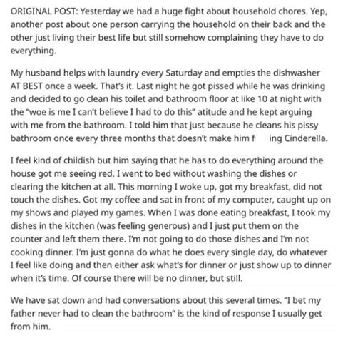 Woman Got Tired Of Husband Complaining About Housework So She Stopped