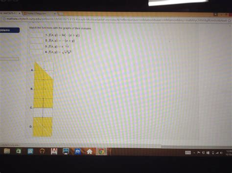 solved match the functions with the graphs of their domains
