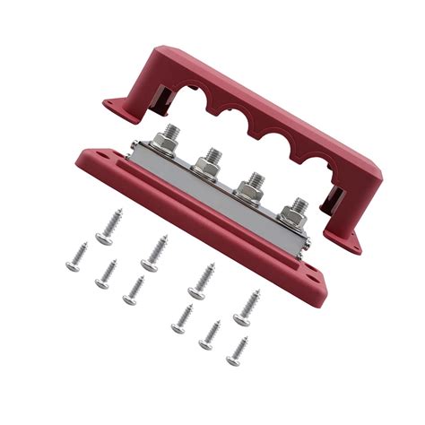 Power Distribution Block Bus Bar 4x 3 8 M10 With Cover 4 Post Terminal Block Busbar For Marine