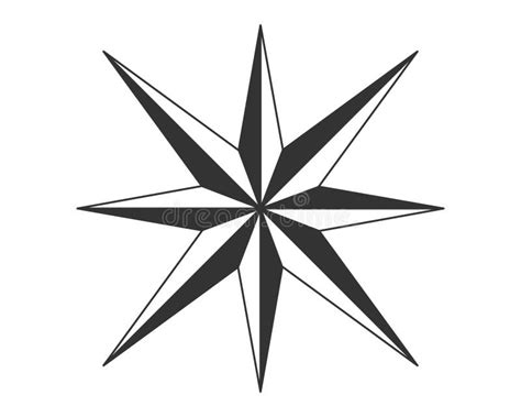 A Minimalist Geometric Compass Rose Perfect For Navigation Travel