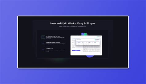 Writifyai Header Section For Gutenberg How It Works Tab Section Templately