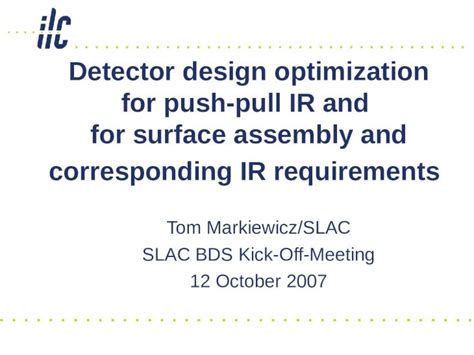 Ppt Detector Design Optimization For Push Pull Ir And For Surface Assembly And Corresponding