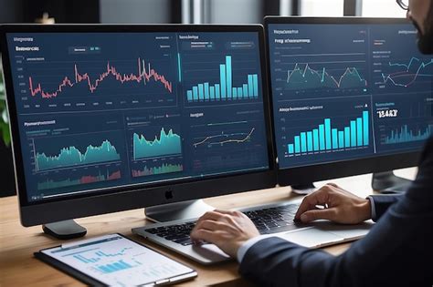 Premium Photo Data Analyst Working On Business Analytics Dashboard With Charts Metrics And Kpi