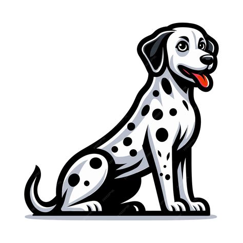 Lindo Y Adorable Perro Dálmata Personaje De Dibujos Animados