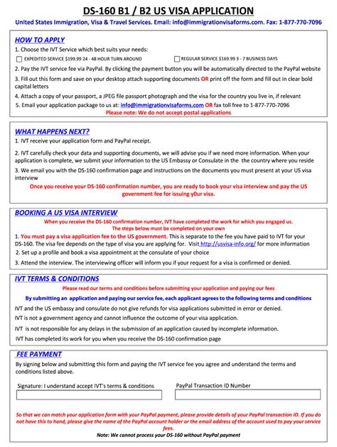 Ds 160 Form Printable Printable Forms Free Online