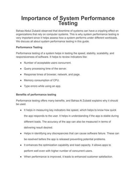 Performance Test Plan Sample 1
