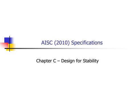 PPT AISC Specifications PowerPoint Presentation Free Download ID