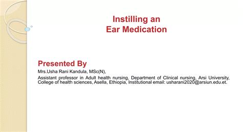 Instilling Ear Medicationpptx