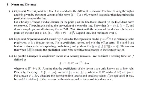solved 1 3 points nearest point to a line let a and b