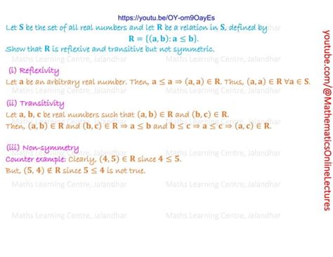 Class 12chapter 1relations And Functionstypes Of Relations Lecture