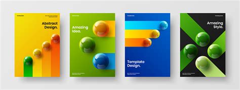 다채로운 소책자 디자인 벡터 템플릿 세트입니다 여러 가지 색상 사실구 카탈로그 커버 레이아웃 구성 A4 용지에 대한 스톡 벡터