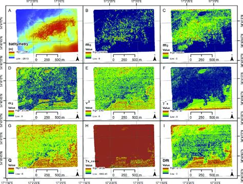 Bathymetry And Corresponding Spectral Parameters Created Using Moving