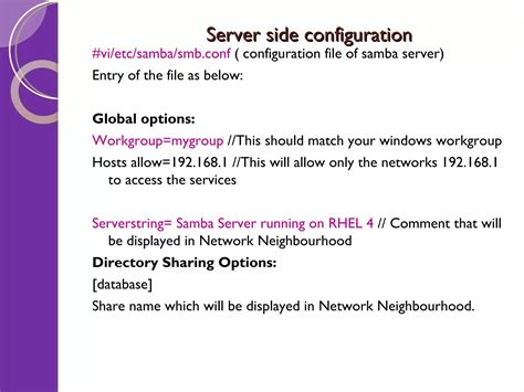 samba server configuration ppt operating systems computer