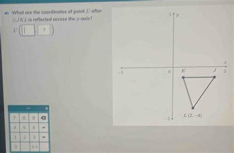 solved what are the coordinates of point after jkl is reflected