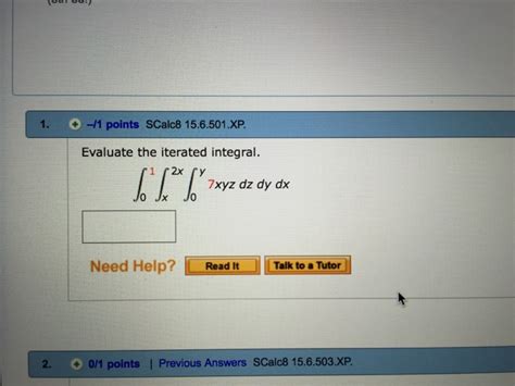 Solved Evaluate The Iterated Integral Integral01