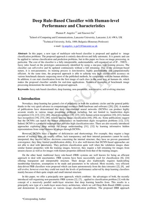 Pdf Deep Rule Based Classifier With Human Level Performance And