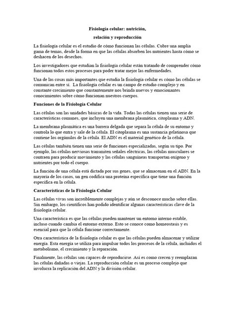 Fisiología Celular Pdf