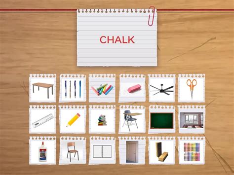 Classroom Objects Find The Match Classroom Objects Find The Match