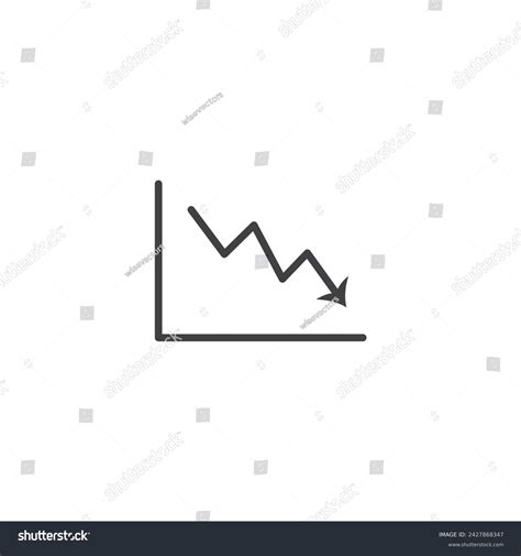 Reduction Chart Vector Line Icon Illustration Stock Vector Royalty