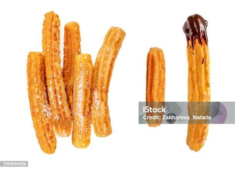 추로는 흰색 배경에 고립 전통적인 스페인 음식 다양한 츄로스 탑 뷰 플랫 레이n 추로스에 대한 스톡 사진 및 기타 이미지 추로스 0명 가방 Istock