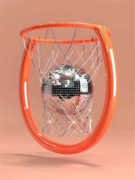 Disco Ball In Basketball Hoop A Modern Fusion Of Sports And Party
