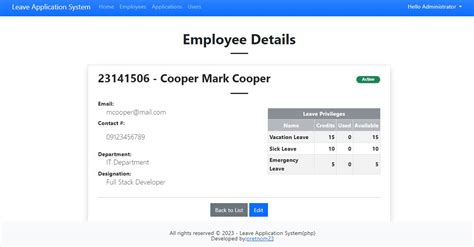 Leave Application System In Php And Sqlite3 Source Code Free Download