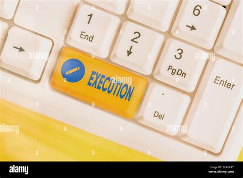 Word Writing Text Execution Business Photo Showcasing It Executes Or Imposes A Program Order Or