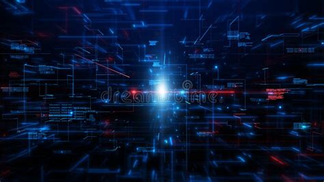 Technology Digital Data Abstract Background Digital Cyberspace With Particles And Digital Data