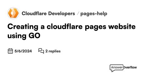 creating a cloudflare pages website using go cloudflare developers