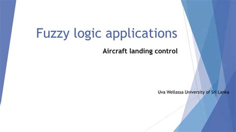 fuzzy logic application aircraft landing pptx technology and computing