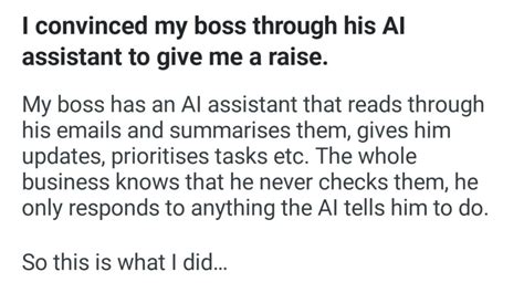 Update I Convinced My Boss Through His Ai Assistant To Give Me A Raise