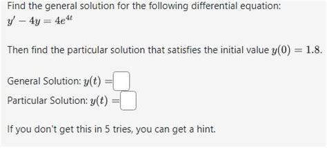 Solved Y Y E T Then Find The Particular Solution That Chegg Com