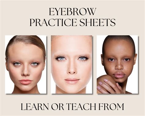 Eyebrow Practice Sheets Brow Mapping Microblading Practice Worksheets Brow Pattern PMU