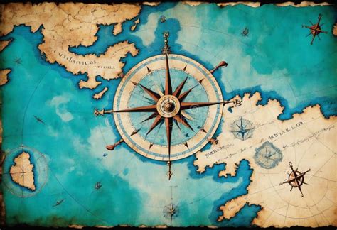 Blue Medieval Old Nautical Map Background Stock Illustration Illustration Of Themes