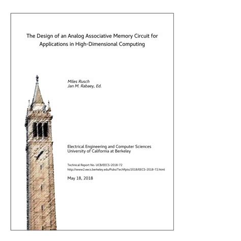 Pdf The Design Of An Analog Associative Memory Circuit For