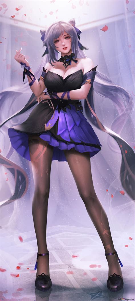 Sexy Anime Girl Keqing Genshin Impact 4K Wallpaper Download