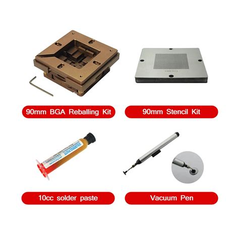Bga Reballing Kit Reball 90mm 10pcs Universal Stencil 10cc Aliexpress