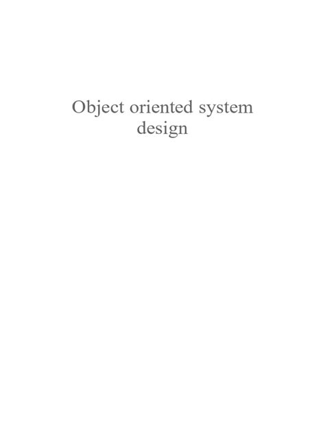 Object Oriented System Design Overview Pdf Class Computer