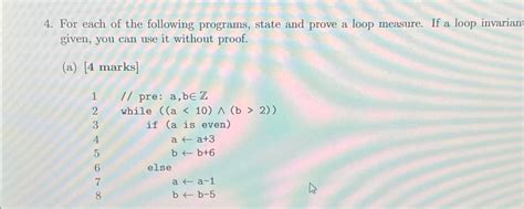 Solved For Each Of The Following Programs State And Prove A
