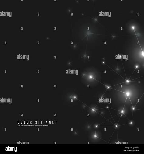 Abstract Connected Dots And Lines On Black Vector Background With Text Stock Vector Image And Art