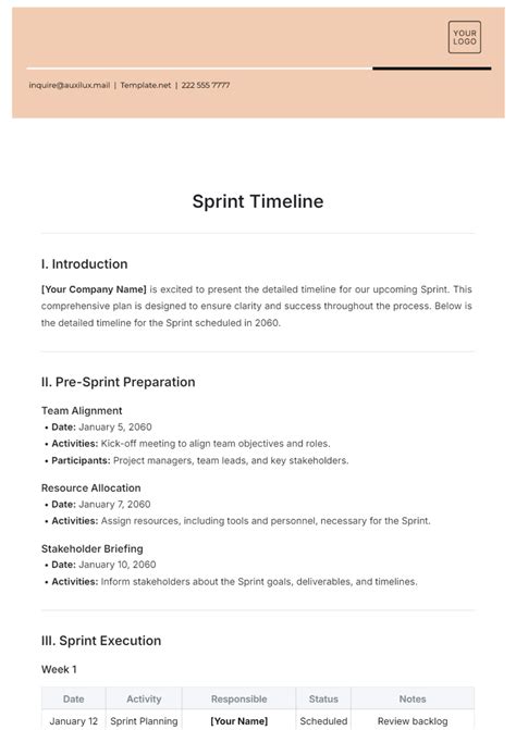 Free Sprint Templates To Edit Online Print