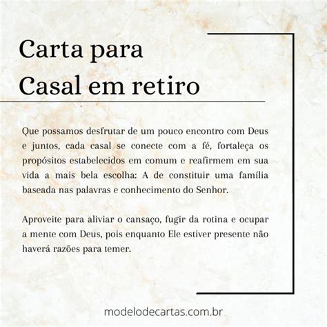 Carta Para Casal Em Retiro