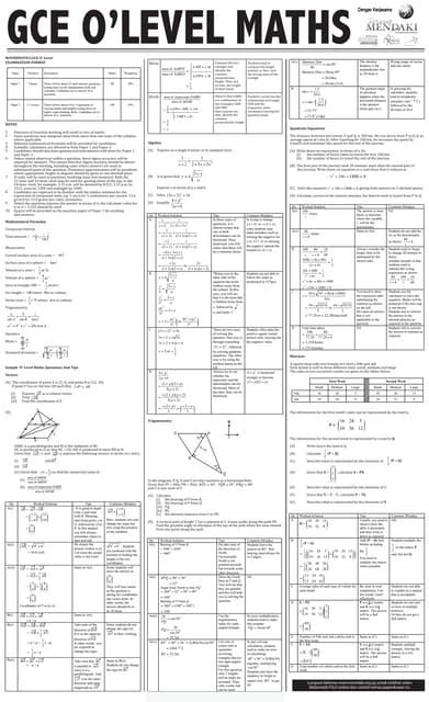 Gce O Level Maths Final Pdf