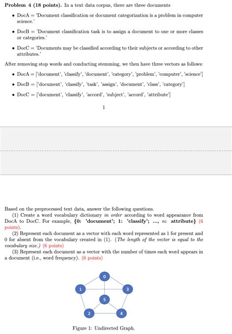 solved problem 4 18 points in a text data corpus there