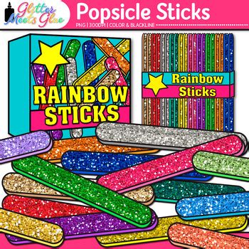 Popsicle Stick Clipart Counting Craft Stick Graphics Glitter Meets Glue