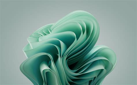 Abstract Green Wavy Shapes Wallpaper