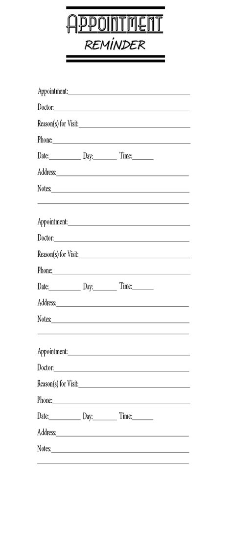 Appointment Reminder Text Template Best Templates Resources