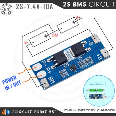 2s Bms Circuit Module 10a 7 4v 8 4v 18650 Li Ion Battery Protection Board Bd